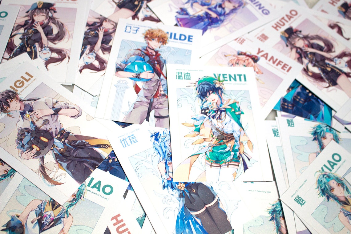 Genshin Impact magazine Cover Postcard - Etsy