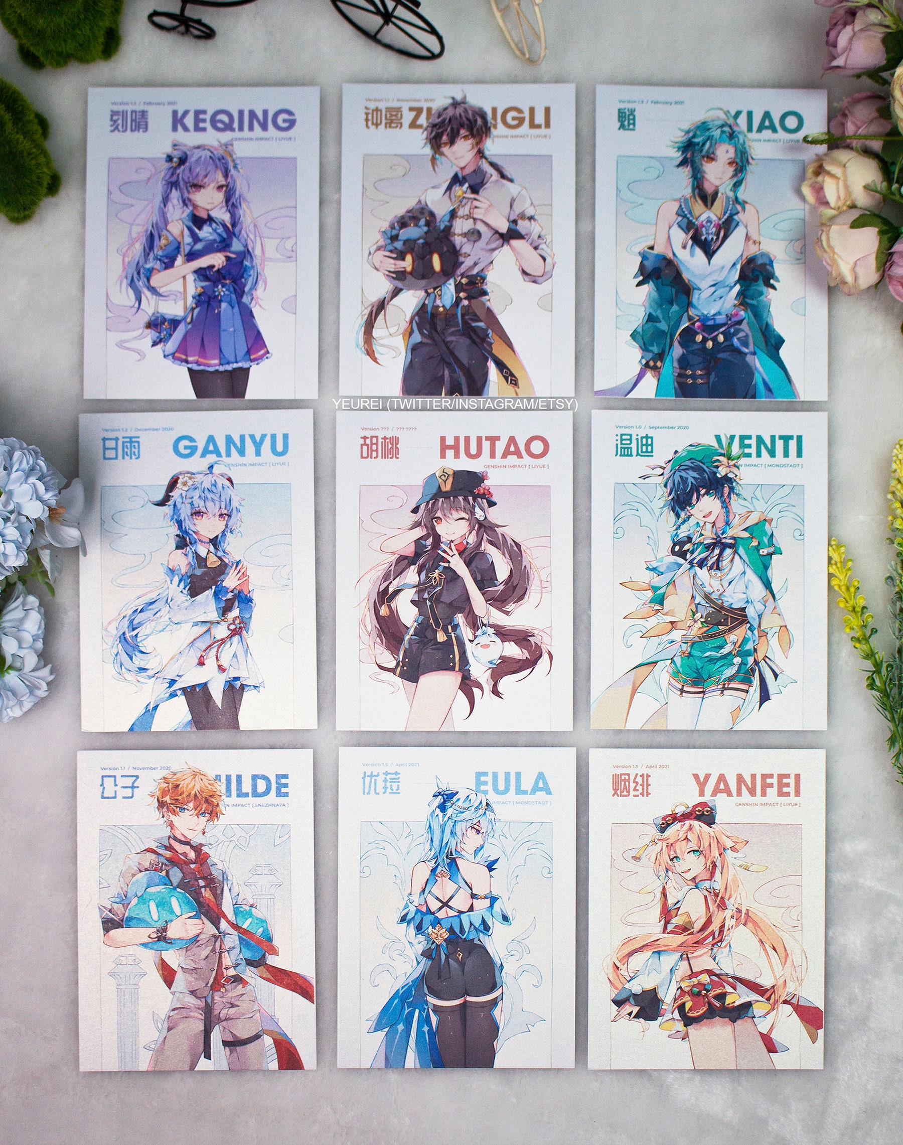 Genshin Impact magazine Cover Postcard - Etsy