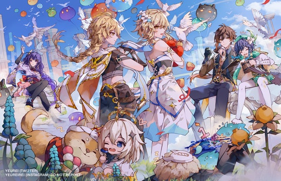 Genshin Impact 1st Anniversary Large Print/poster - Etsy