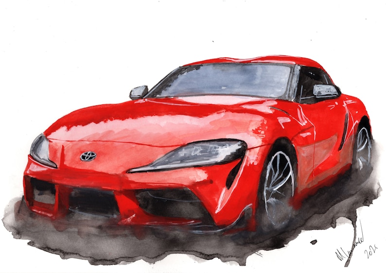 Hand Painted Toyota Supra Print. Unique Supra Poster. Limited Edition ...