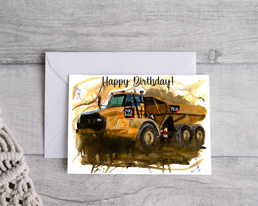Rock Truck Mining Birthday Card, Printable Digital Download - Etsy