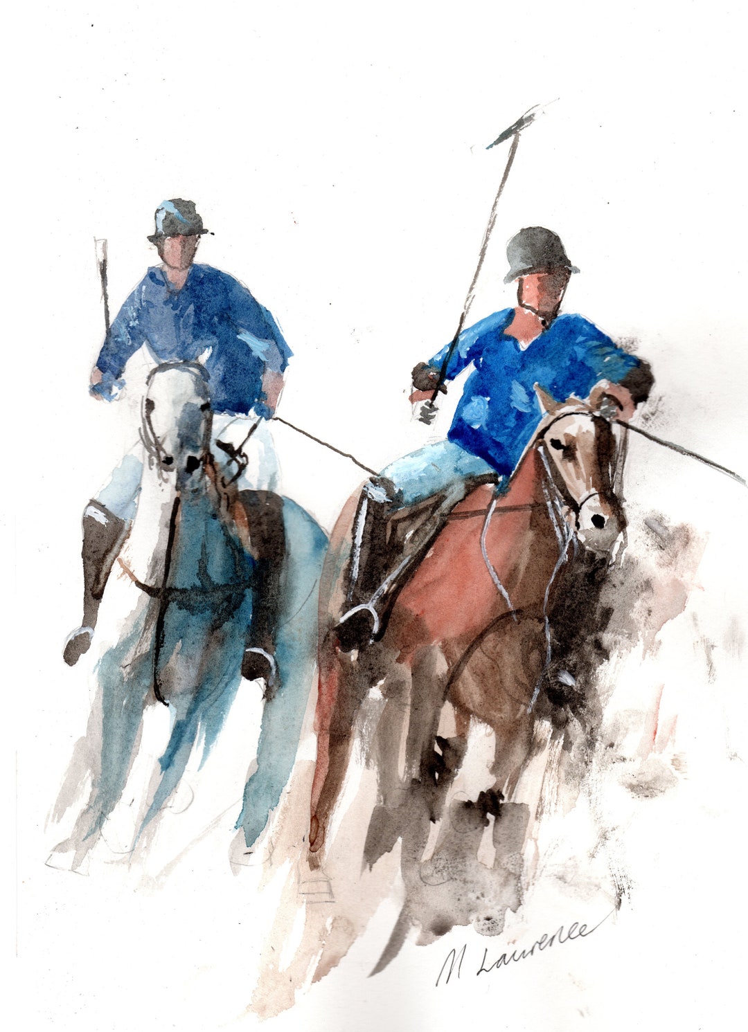 Polo Match Numbered Limited Edition Giclee Print of a Watercolour ...