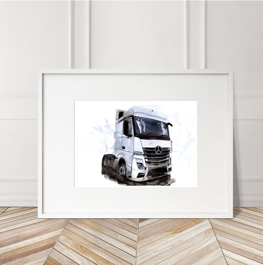 Mercedes Actros Print. Actros Poster. Gifts for Him. Hand Painted Art ...