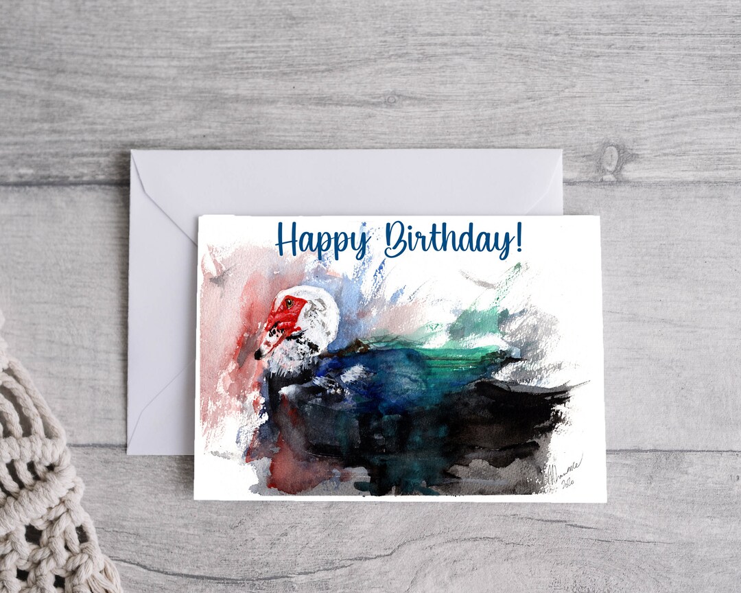 Muscovy Duck Birthday Card, Printable Digital Download - Etsy
