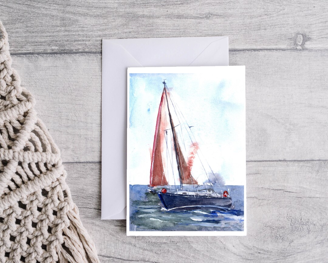 Sailing Boat Greetings Card, Printable Digital Download - Etsy