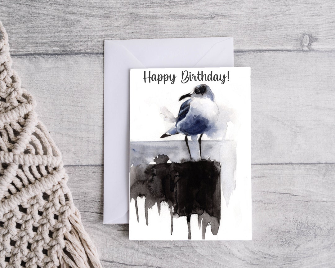 Seagull Birthday Card, Printable Digital Download - Etsy