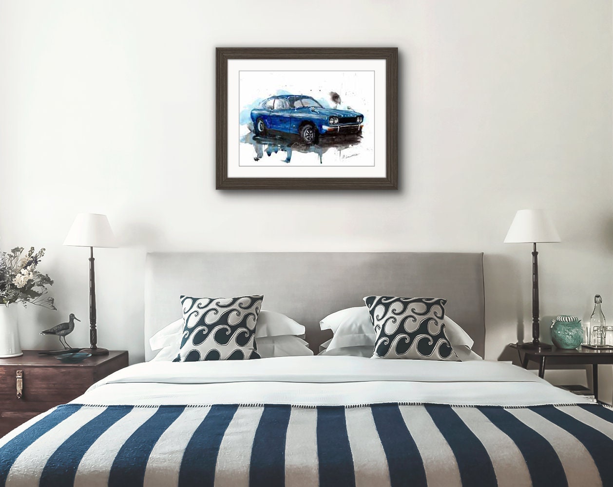 Hand Painted Ford Capri Mk1 Print. Unique Capri Mk1 Poster. Limited ...