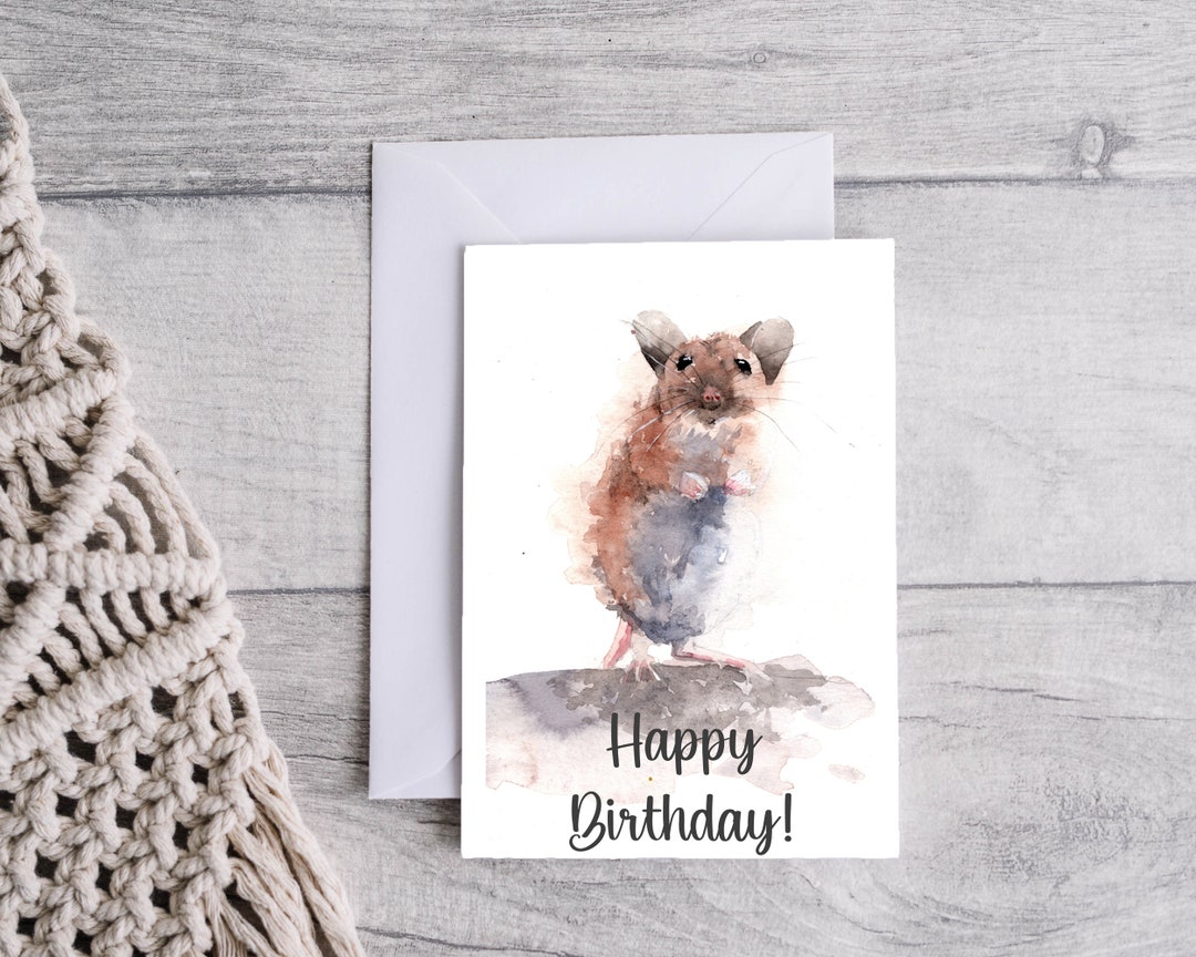 Field Mice Mouse Birthday Card, Printable Digital Download - Etsy