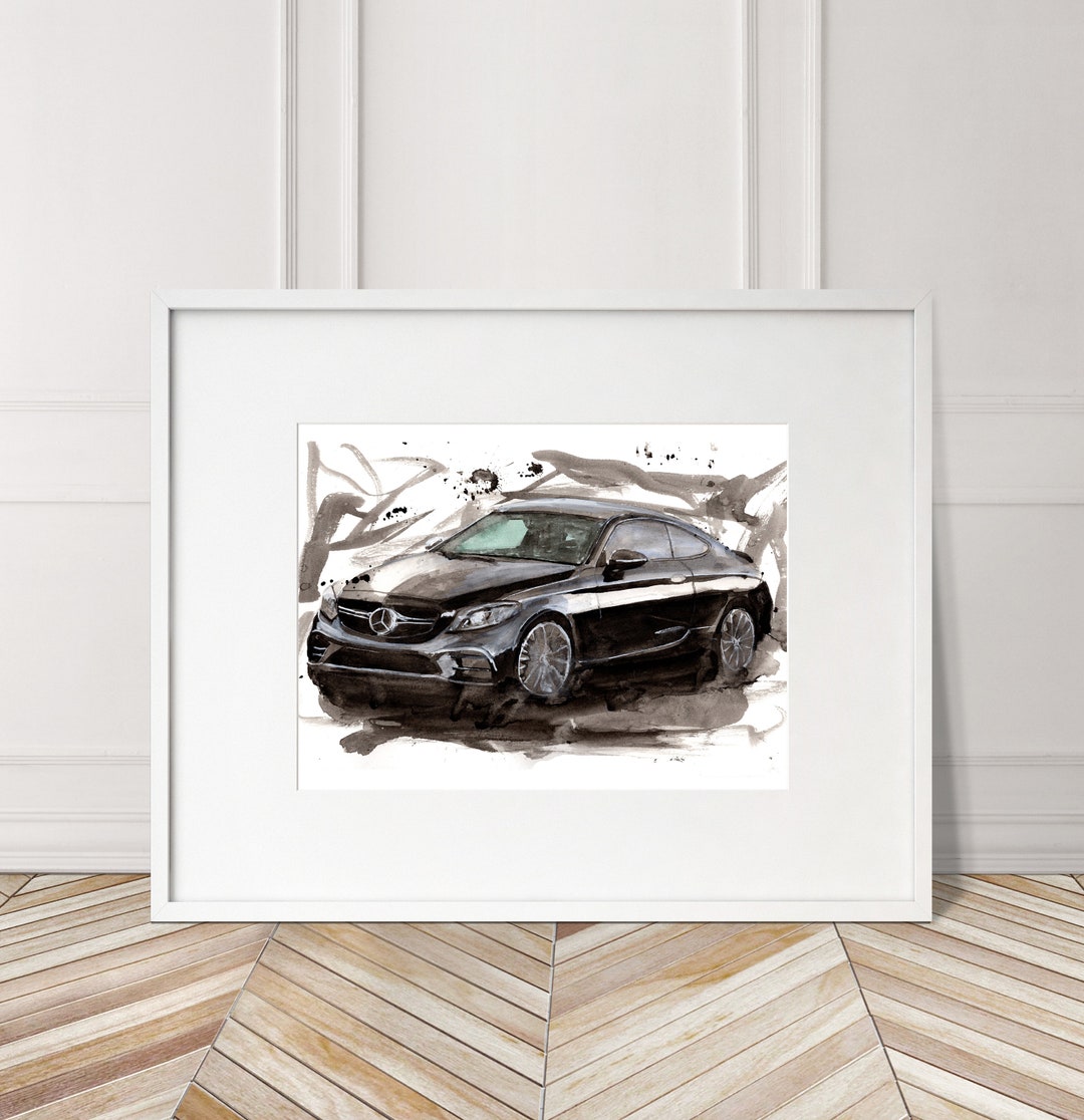 Mercedes C Class Limited Edition Print. Car Gift, Wall Art for Car ...