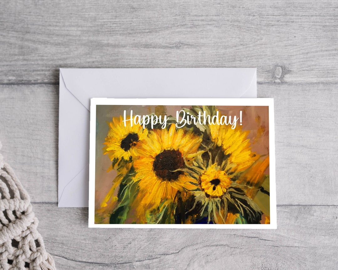Sunflowers Birthday Card, Printable Digital Download - Etsy