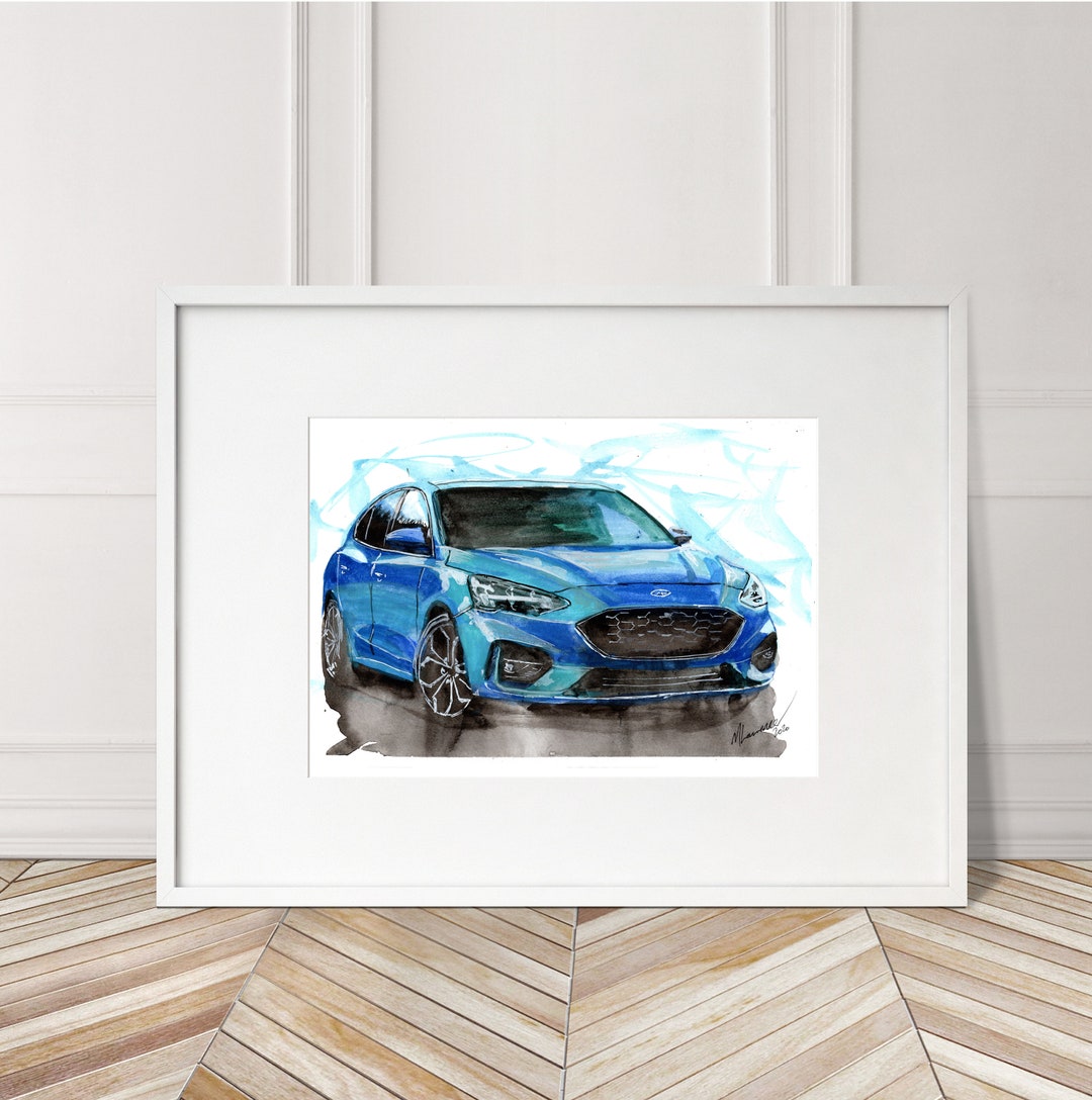 Hand Painted Ford Focus Print. Unique Ford Focus Poster. Limited ...