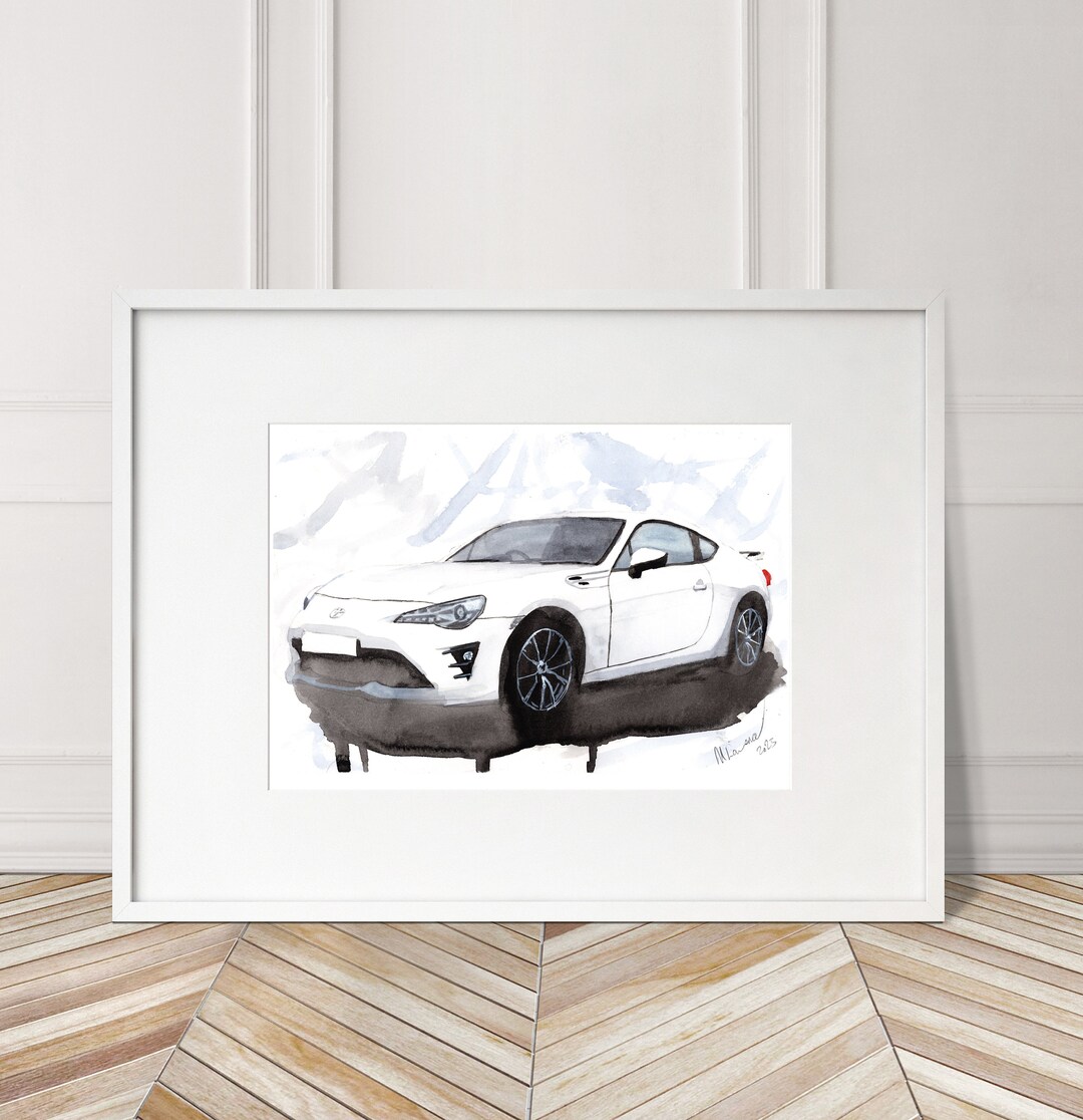 Toyota GT86 Painting. Toyota GT86 Poster. Gifts for Him. Hand Painted ...