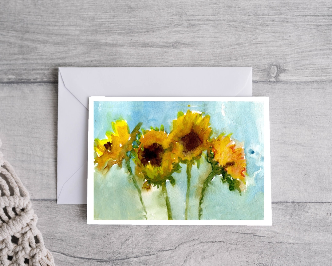 Sunflowers Greetings Card, Printable Digital Download - Etsy