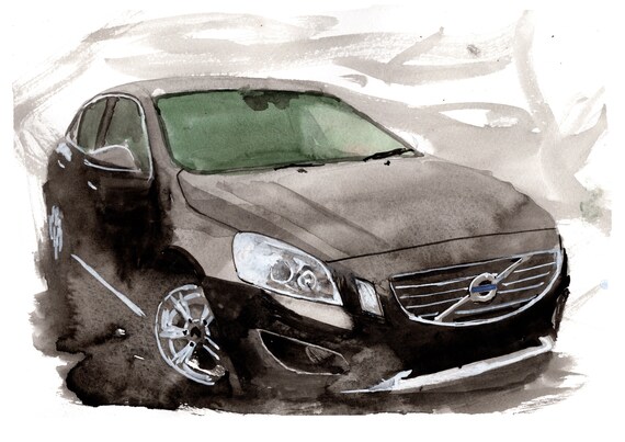 Painting of a Volvo s60 Limited Print | Etsy