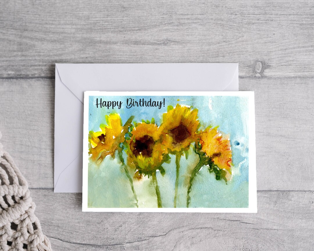 Sunflowers Birthday Card, Printable Digital Download - Etsy