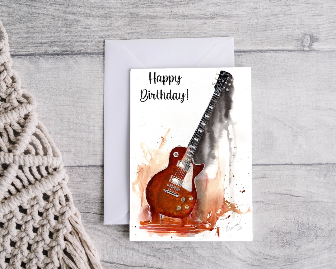 Guitar Birthday Card, Printable Digital Download - Etsy