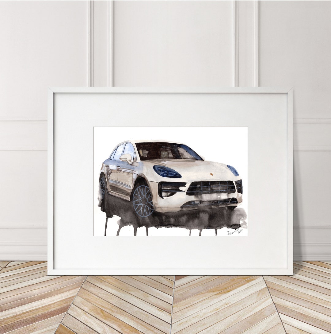 Porsche Macan Print. Porsche Macan Poster. Gifts for Him. Hand Painted ...