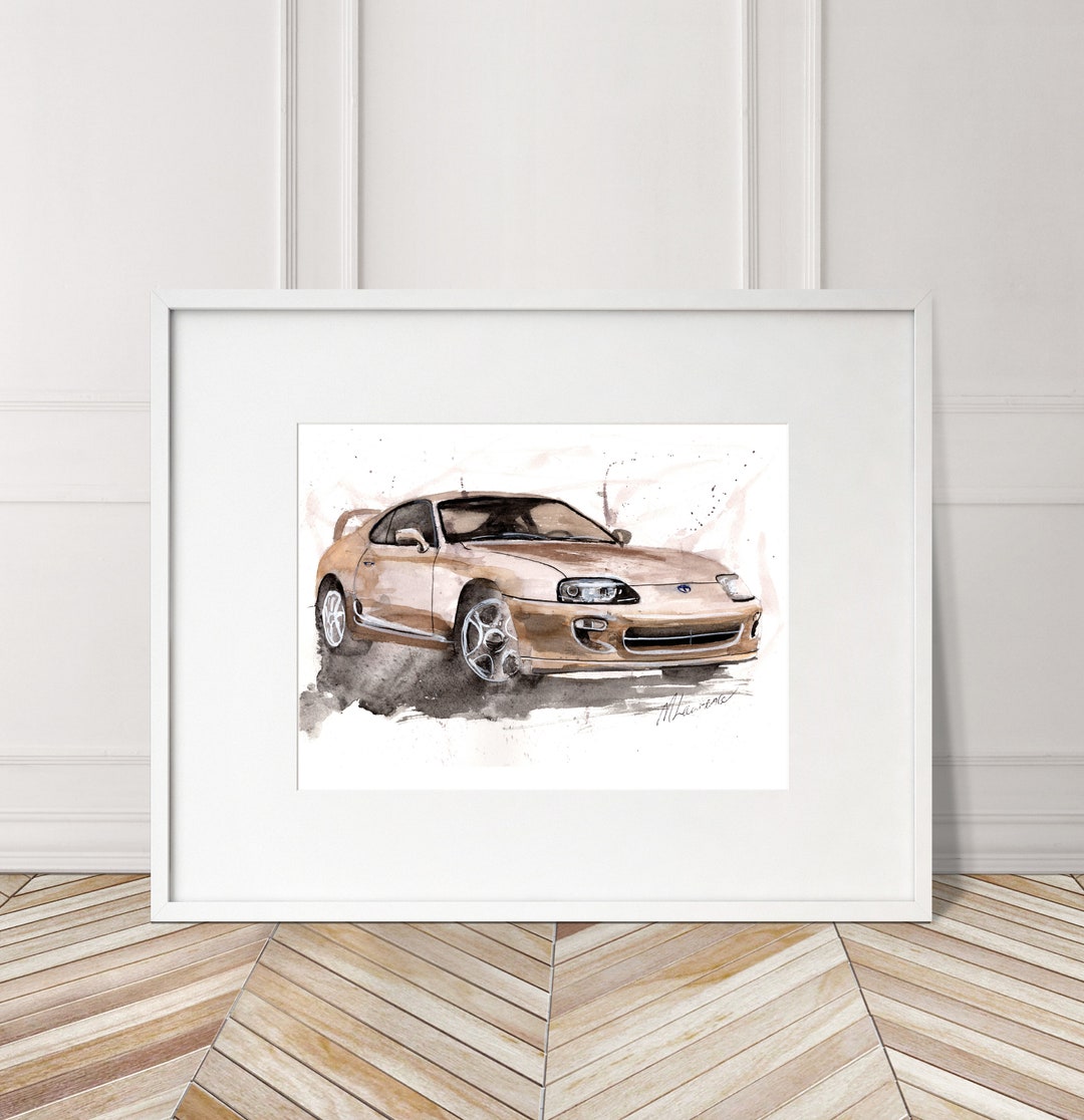 Toyota Supra Car Limited Edition Print. Car Gift, Wall Art for Car ...