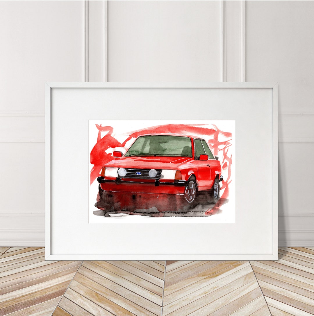 Hand Painted Ford Escort Xr3i Print. Unique Xr3i Poster. Limited ...