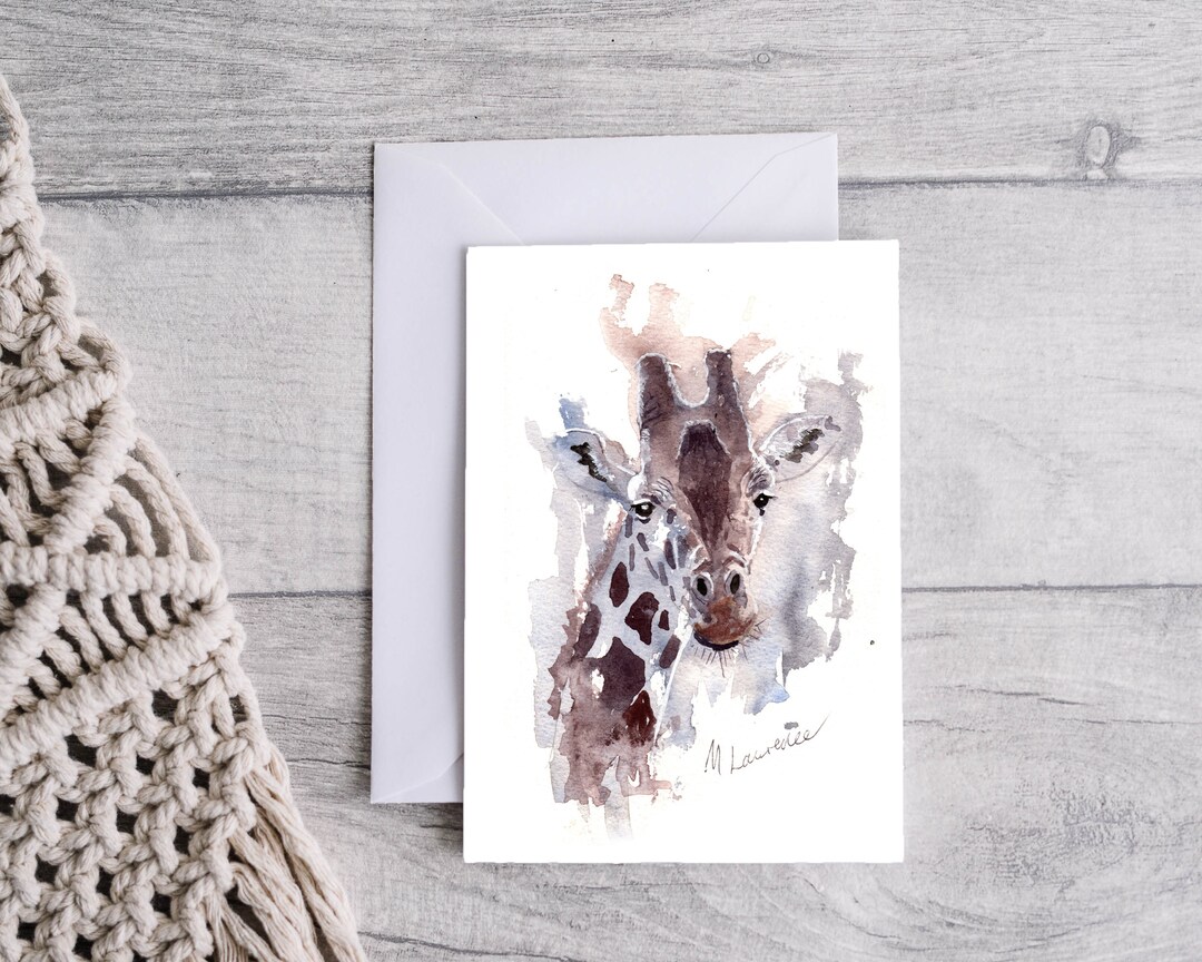 Giraffe Greetings Card, Printable Digital Download - Etsy