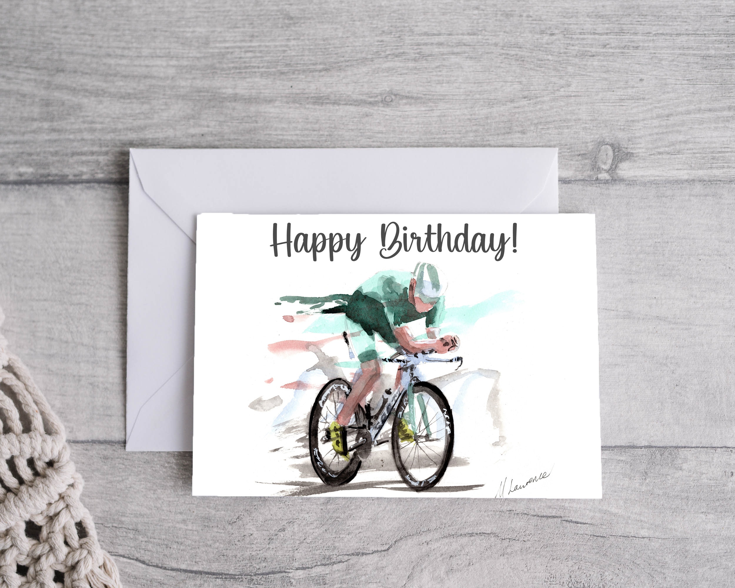 Cyclist Cycling Birthday Card, Printable Digital Download - Etsy
