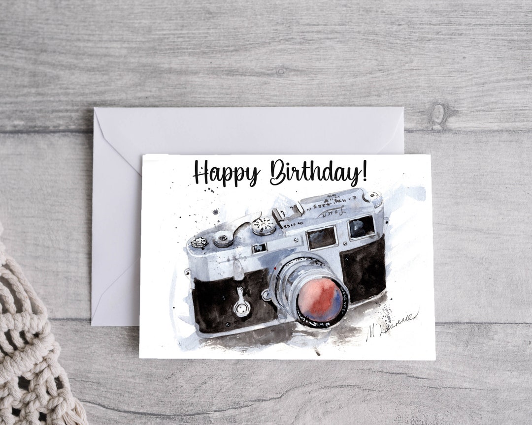 Camera Photography Birthday Card, Printable Digital Download - Etsy