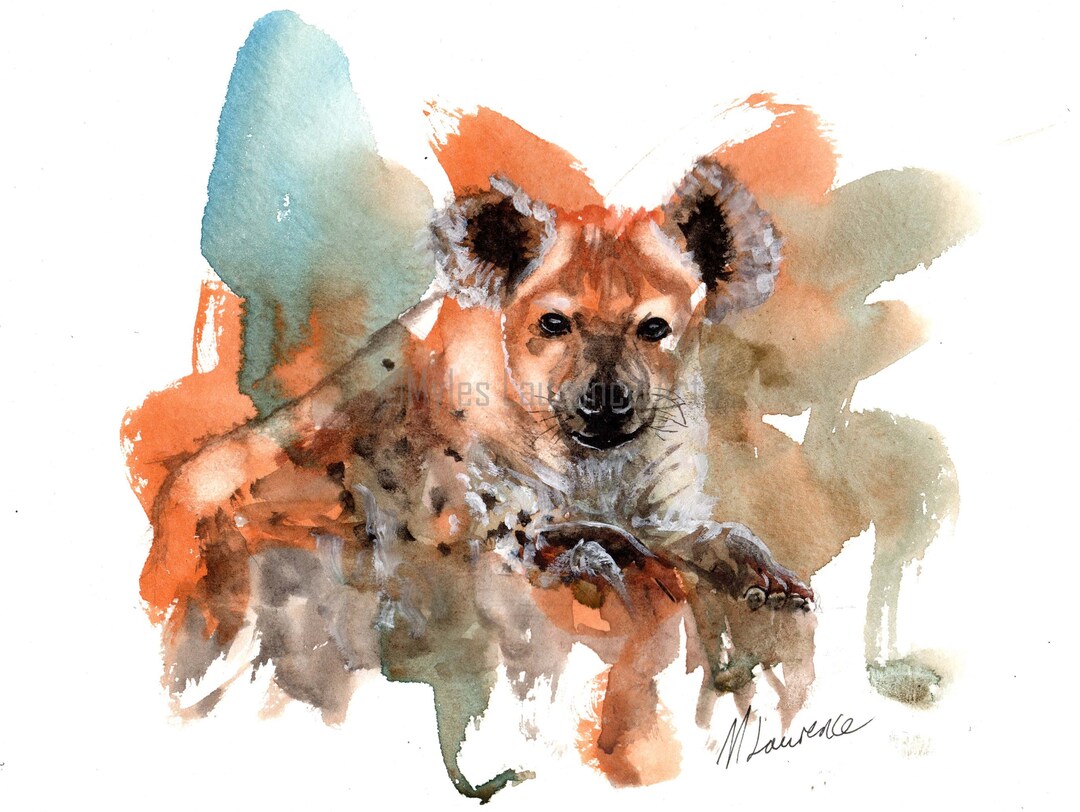 Hyena Art Print, African Hyena, Watercolour Hyena, Printable Art ...