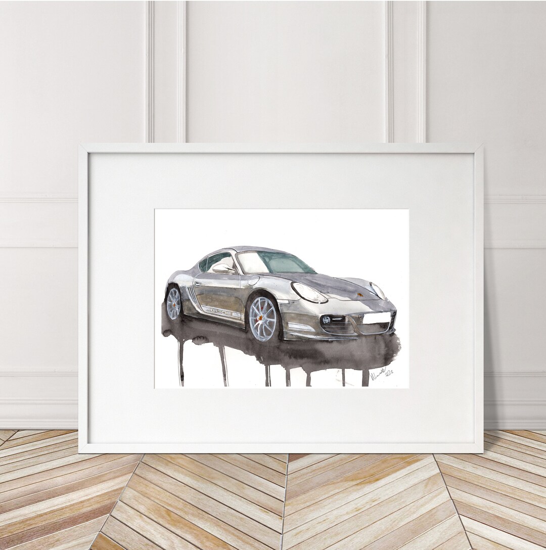 Hand Painted Porsche Cayman Print. Unique Cayman Poster. Limited ...