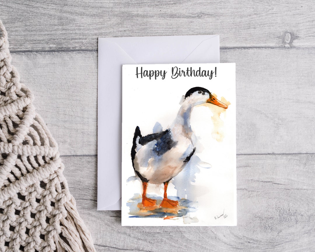 Duck Birthday Card, Printable Digital Download - Etsy