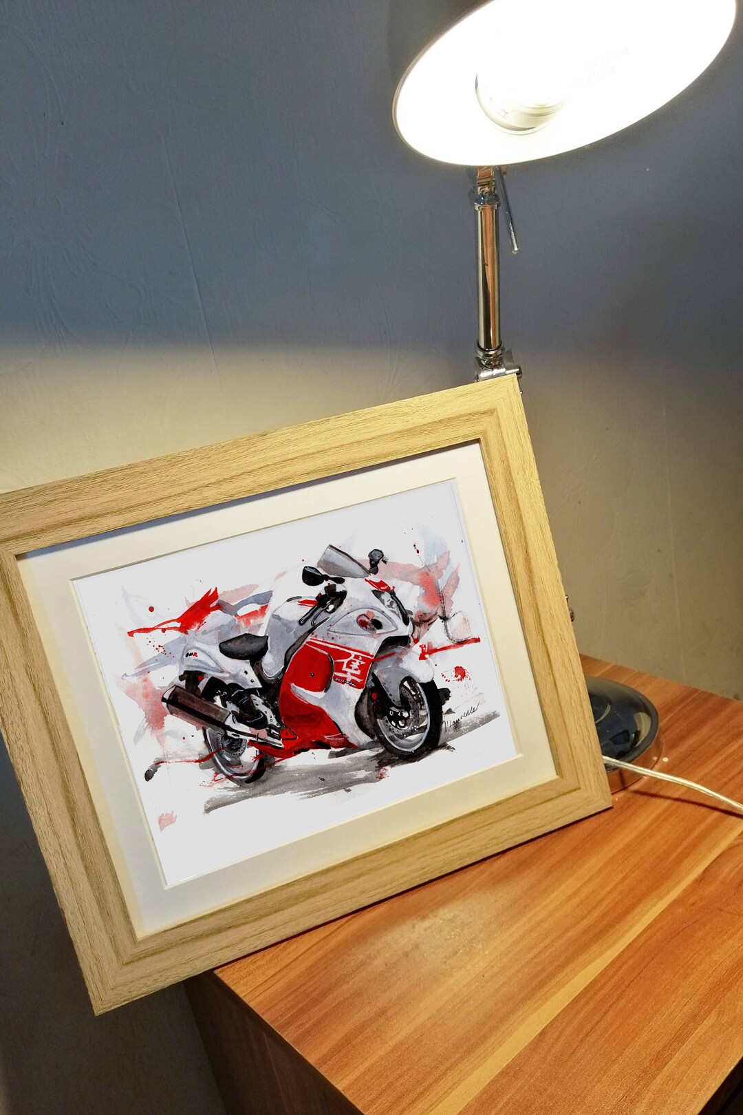 Suzuki Hayabusa GSX1300R Print.hayabusa Poster. Gifts for Him. Hand ...
