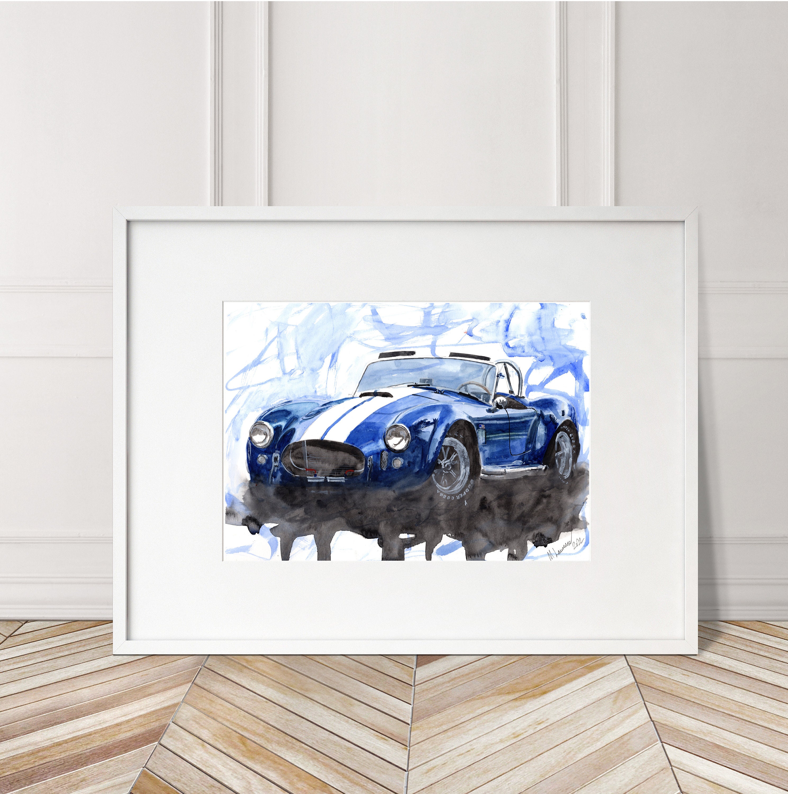 Hand Painted Shelby AC Cobra Print. Unique AC Cobra Poster. Limited ...