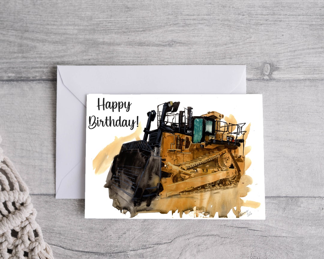 Dozer Birthday Card, Printable Digital Download - Etsy