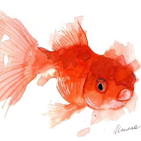 Goldfish Wall Print - Etsy