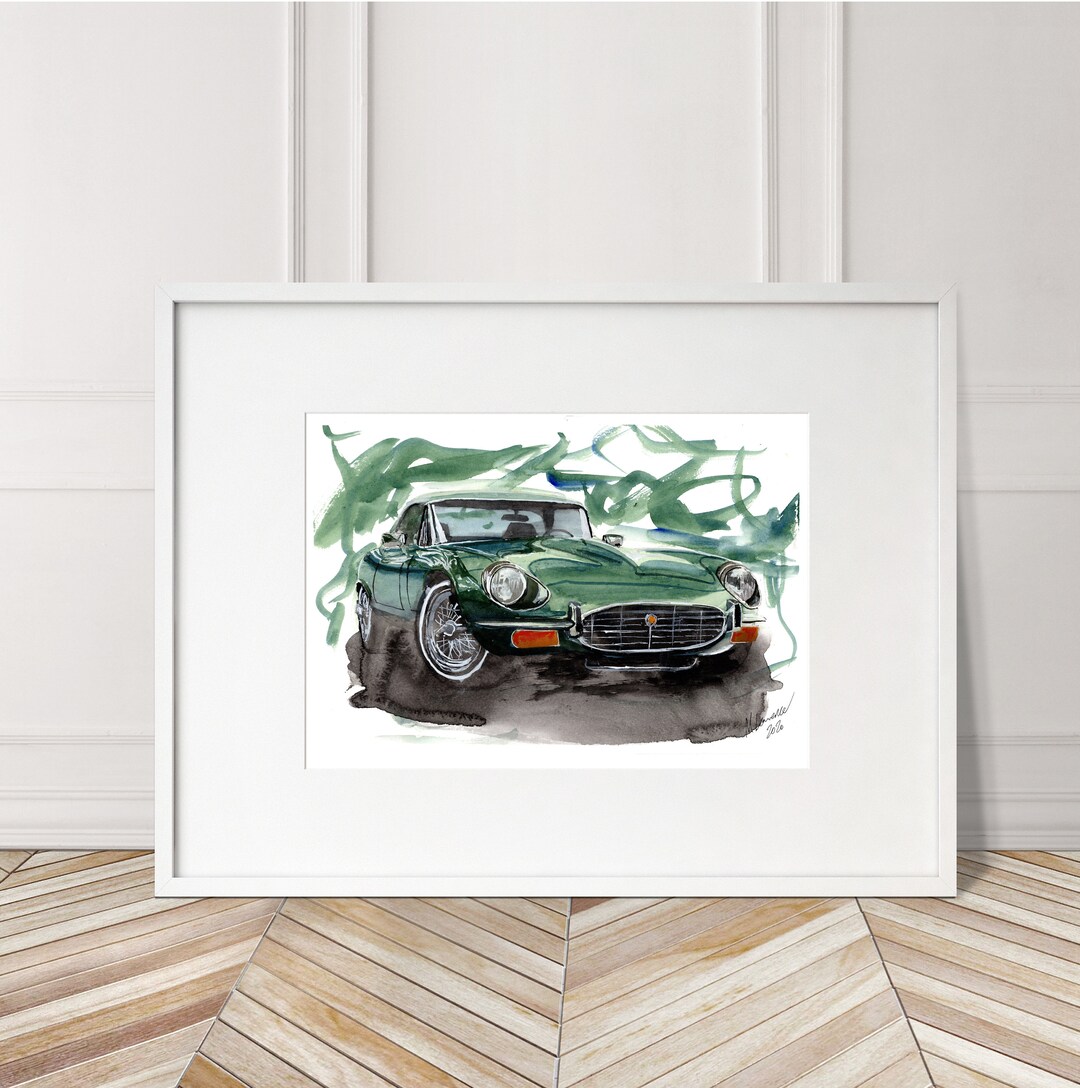 Series 3 E Type Jaguar Print. E Type Poster. Gifts for Him. Hand ...
