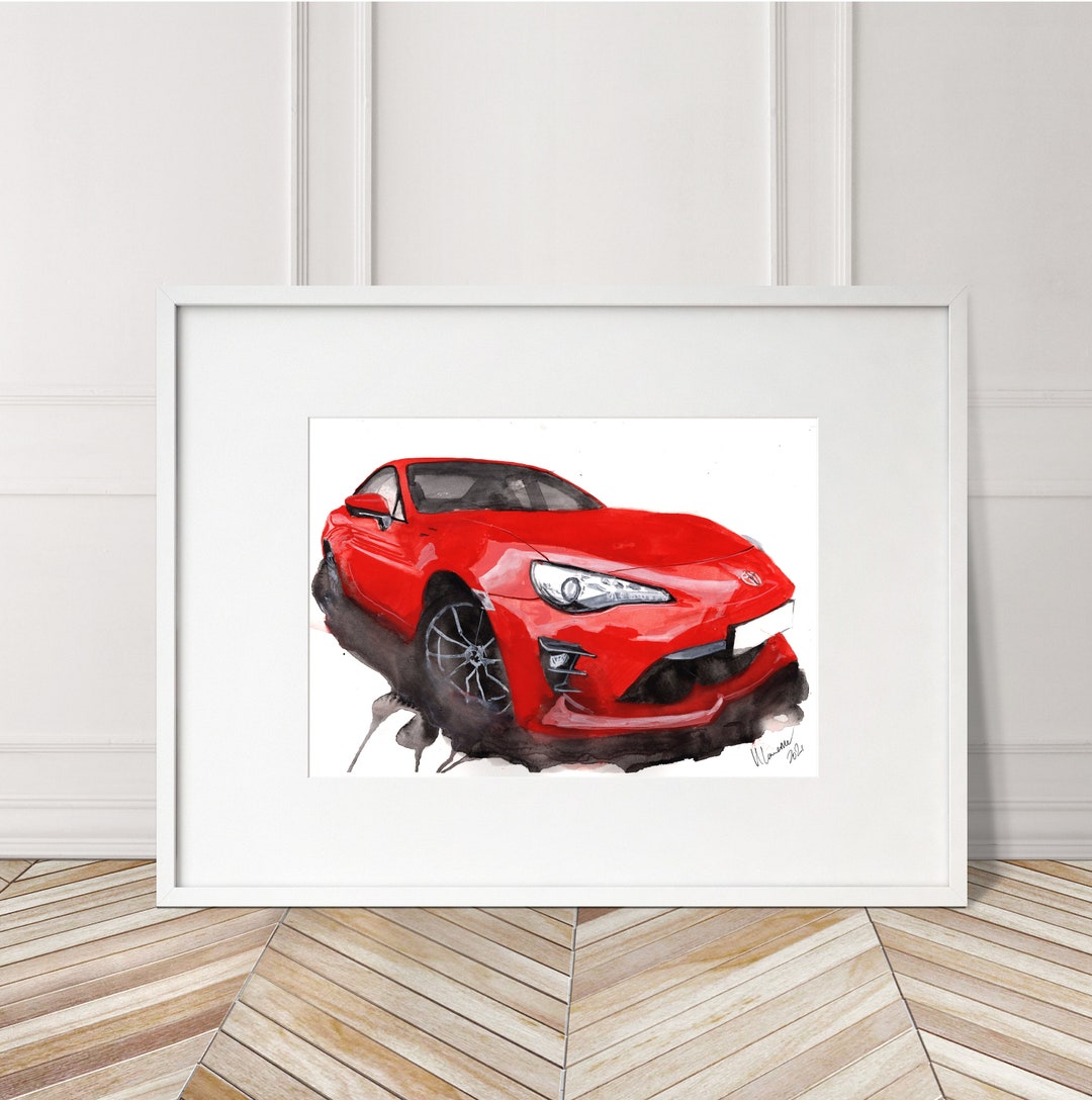 Toyota GT86 Print. Toyota GT86 Poster. Gifts for Him. Hand Painted Art ...