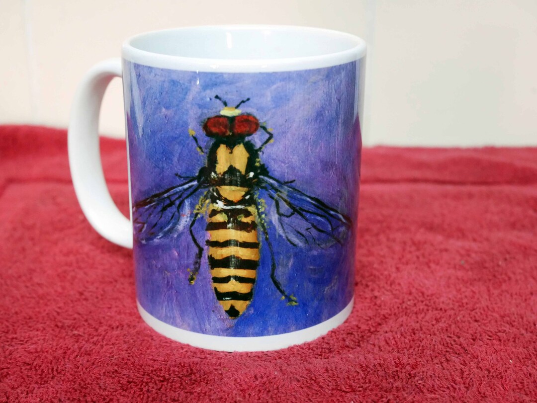 A Marmalade Hover Fly 11oz Mug From an Acrylic Painting Gift Coffee Cup ...