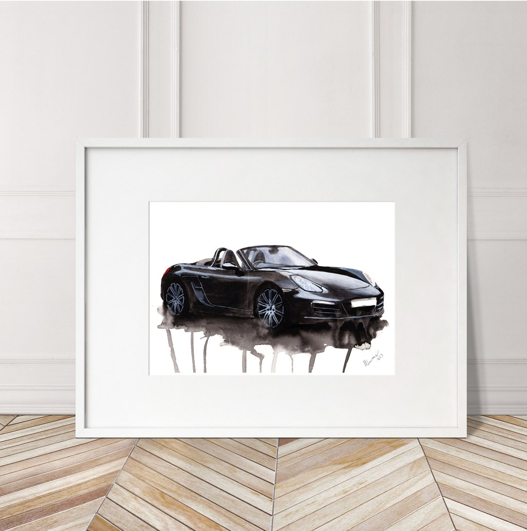 Porsche 987 Boxster Print. Porsche 987 Poster. Gifts for Him. Hand ...