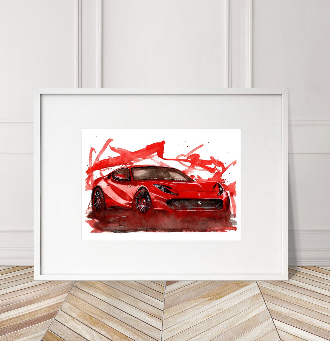 Hand Painted Ferrari 812 Superfast Print. Unique Ferrari 812 Poster ...
