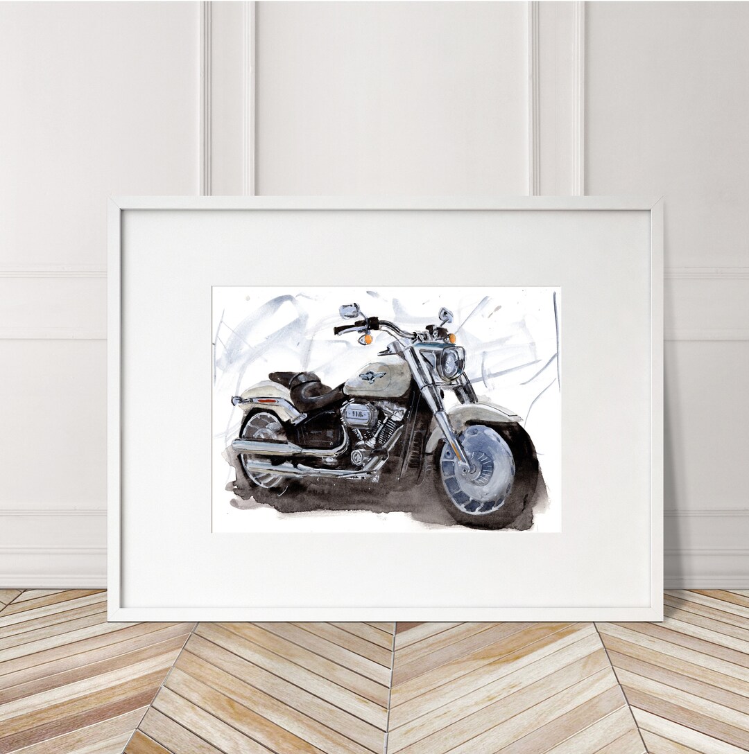 Painting of Fatboy 112 Motorcycle Limited Print Bike. - Etsy
