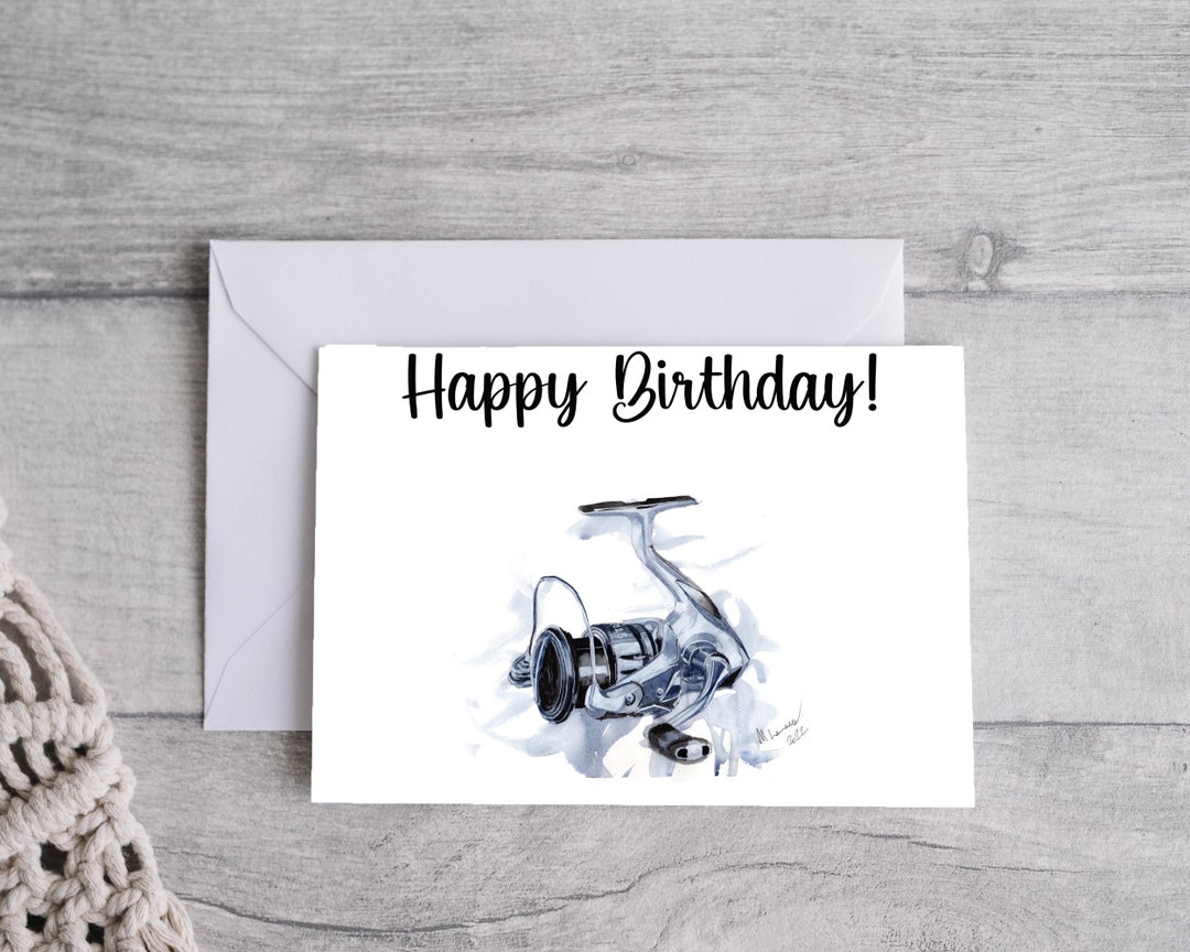 Fishing Reel Birthday Card, Printable Digital Download - Etsy