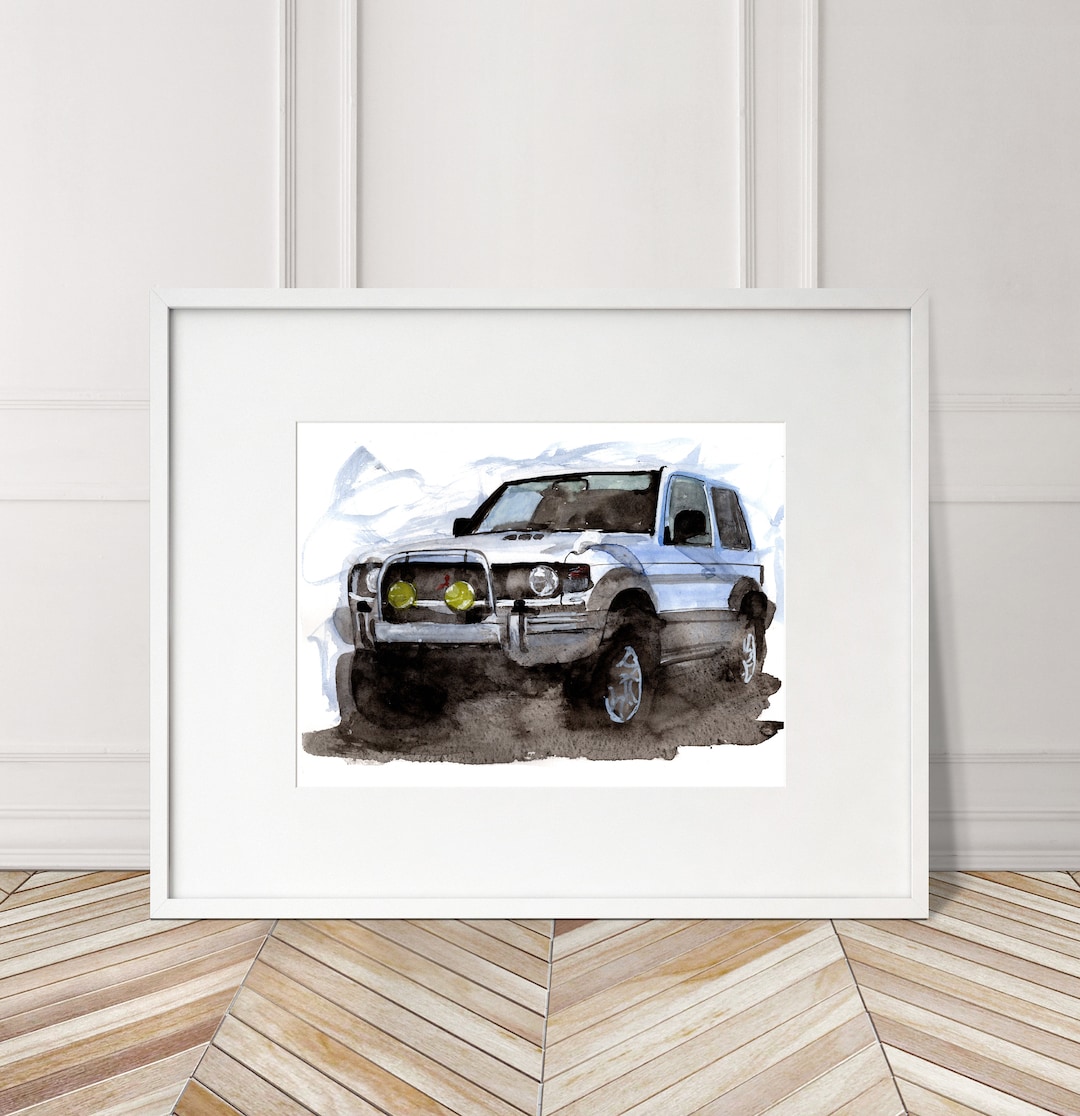 Mitsubishi Pajero Print. Pajero Poster. Gifts for Him. Hand Painted Art ...