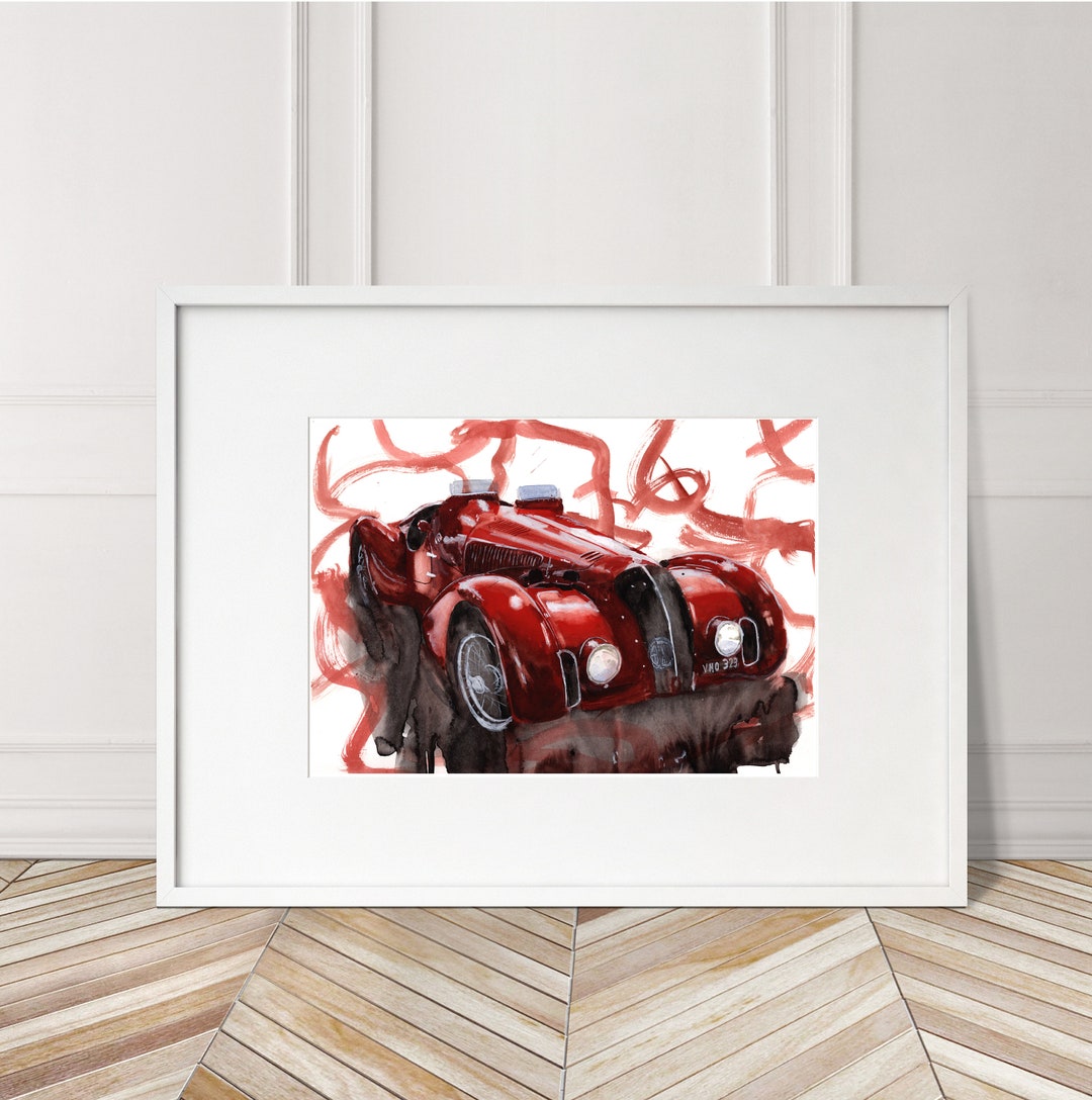 Alfa Romeo 6c Print. Alfa Romeo 6c Poster. Gifts for Him. Hand Painted ...