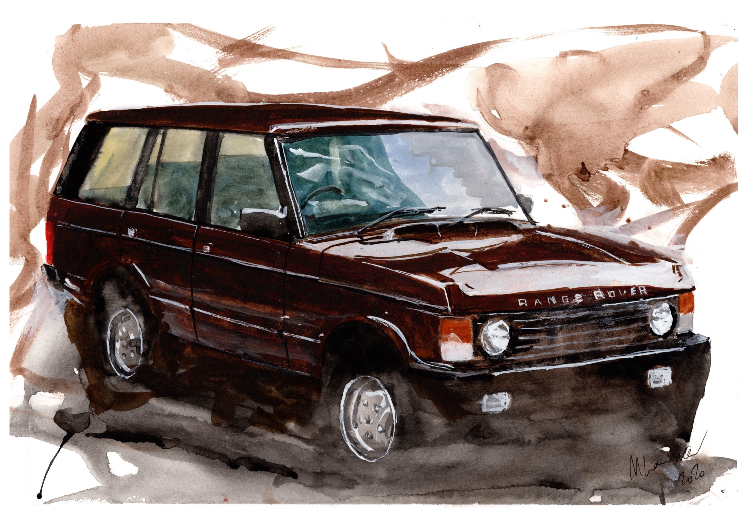 Painting of a Land Rover Range Rover Limited Print - Etsy UK