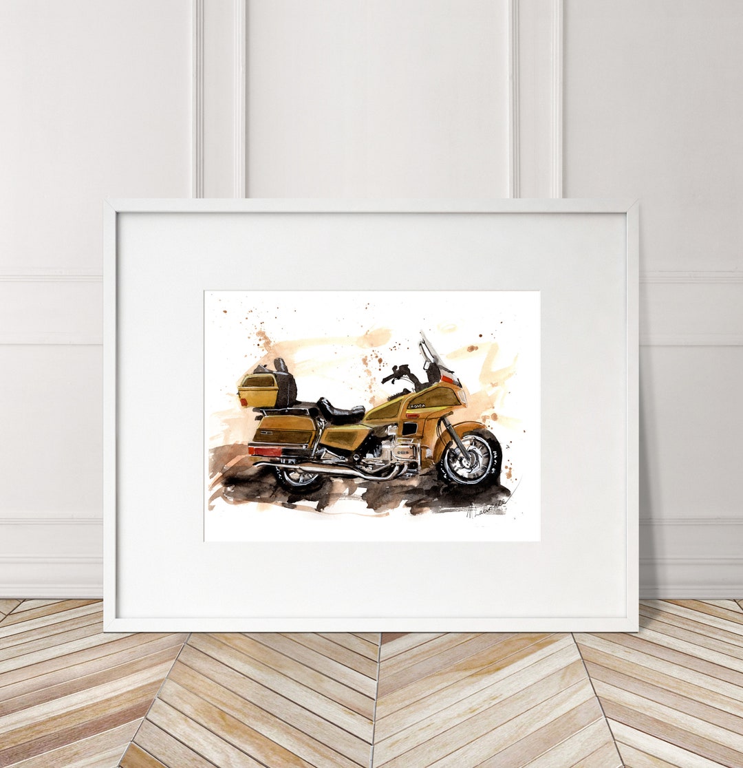 Honda Goldwing 1200 Print. Goldwing Poster. Gifts for Him. Hand Painted ...