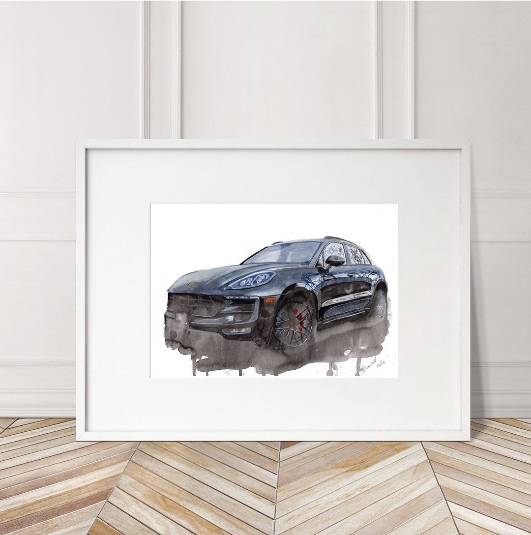 Porsche Macan Print. Porsche Macan Poster. Gifts for Him. Hand Painted ...