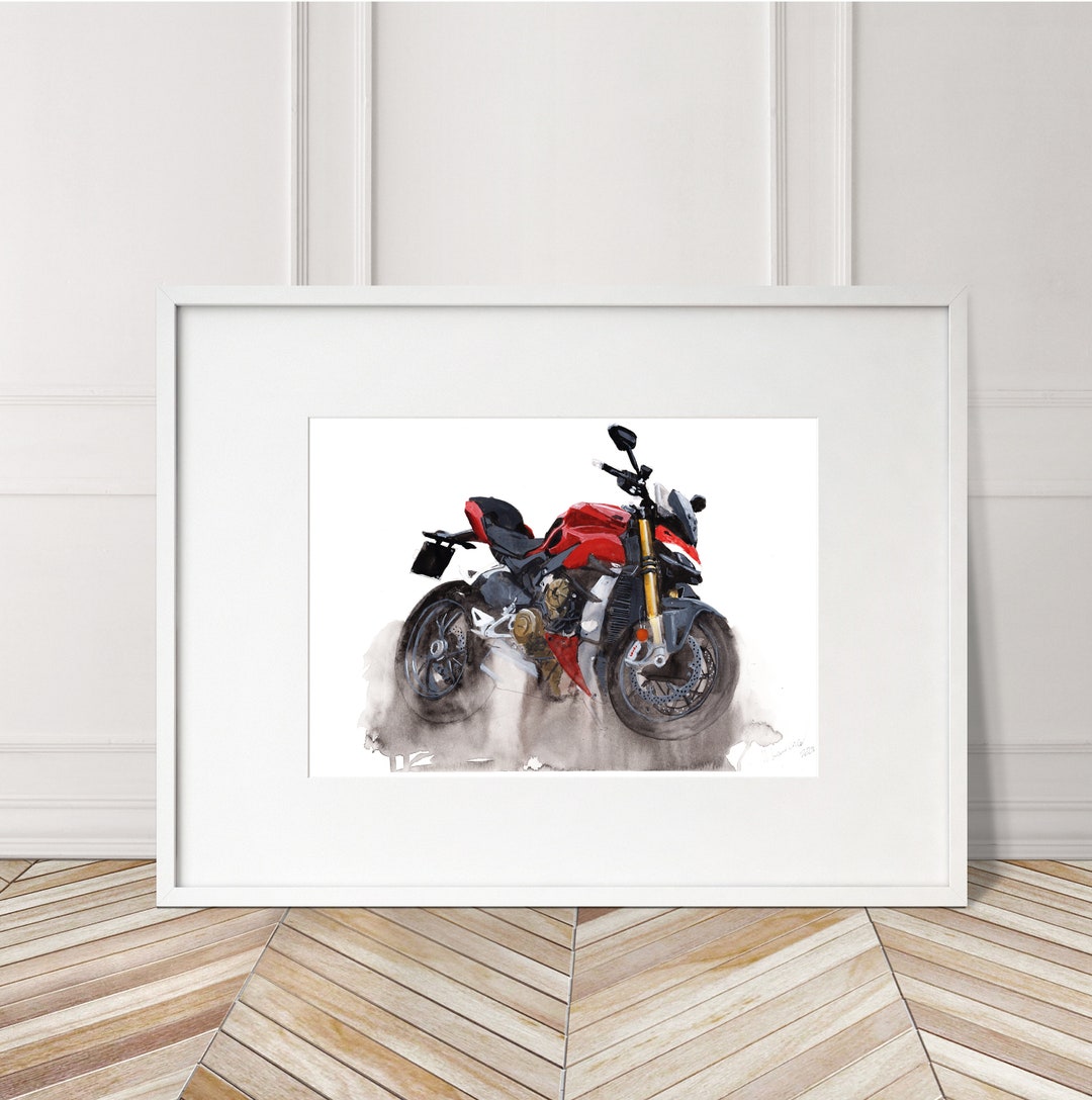 Ducati Streetfighter Print. Streetfighter Poster. Gifts for Him. Hand ...