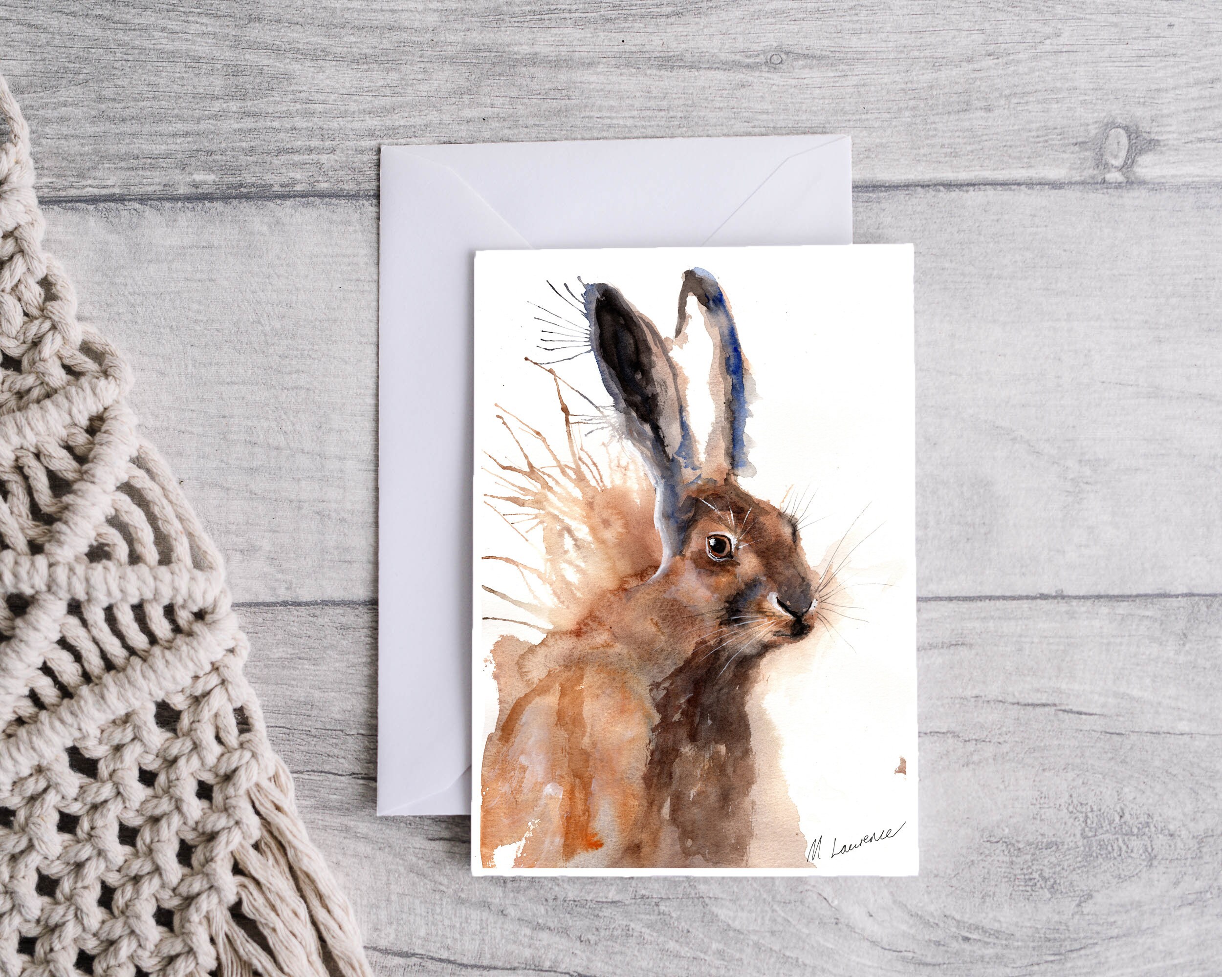 Hare Greetings Card, Printable Digital Download - Etsy