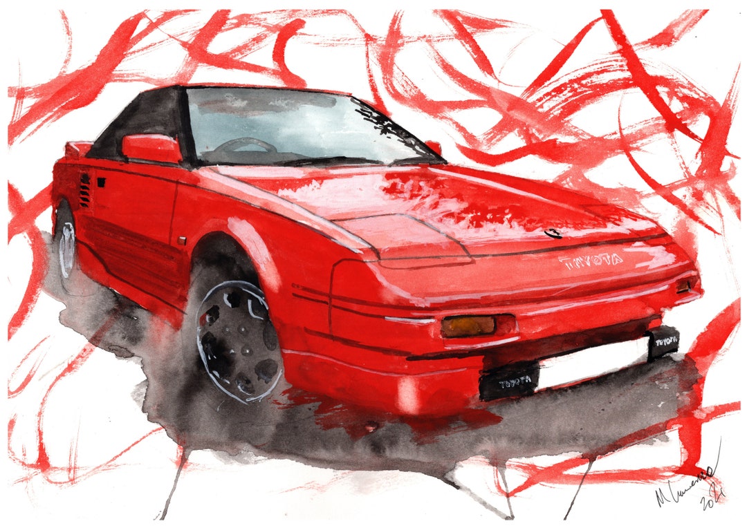 Painting of a Toyota MR2 Limited Print Classic Car Automobile - Etsy
