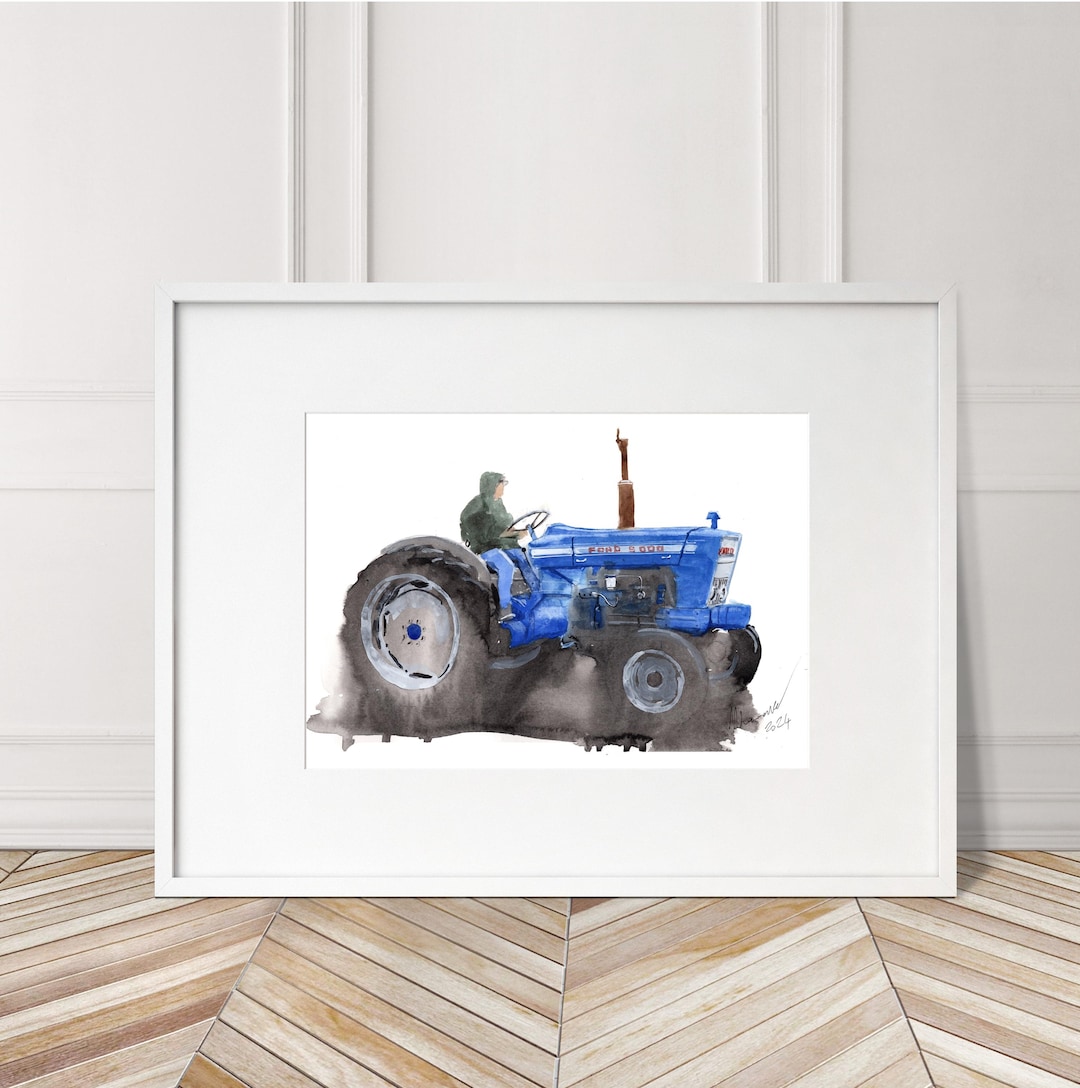 Hand Painted Ford 5000 Tractor Print. Unique Tractor Poster. Limited ...