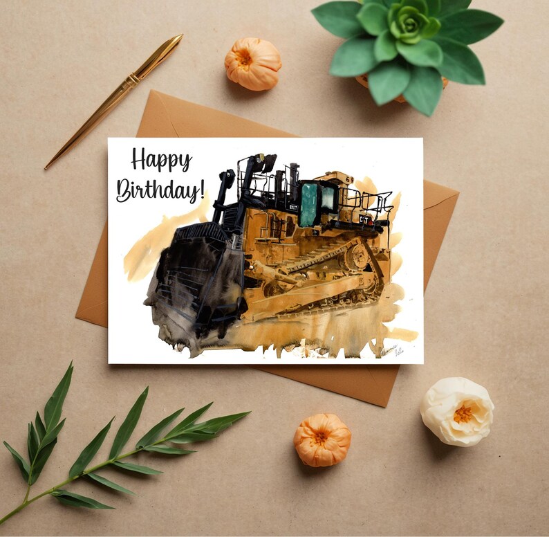 Dozer Birthday Card, Printable Digital Download - Etsy